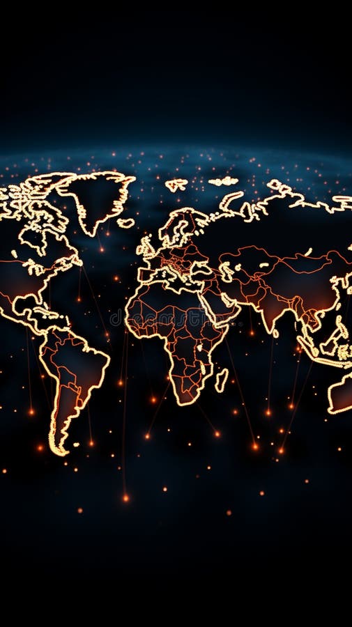 Elegant World Map Abstraction, Featuring Intricate Mash Lines and ...