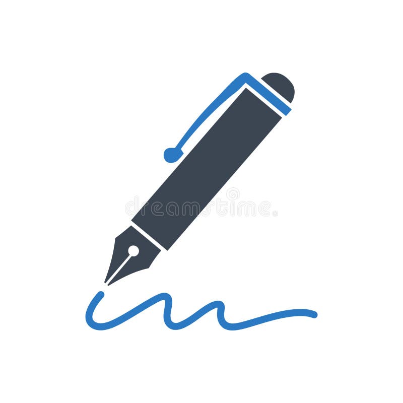 Elegant Writing Tool Icon stock illustration. Illustration of signature ...