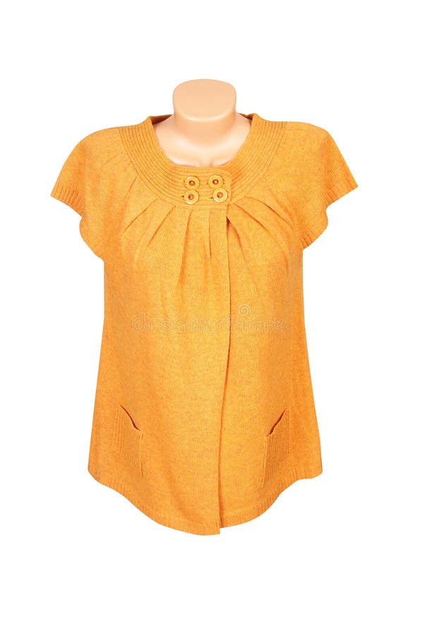 Elegant Yellow Tunic on a White. Stock Photo - Image of brown, cuff ...