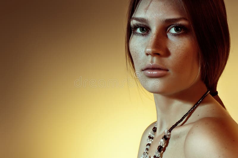 Elegant Young Woman With Soulful Eyes Stock Image Image Of Look