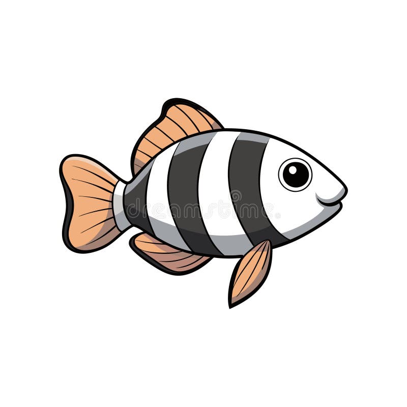 Elegant Zebra Fish Realistic Design Stock Illustration - Illustration ...