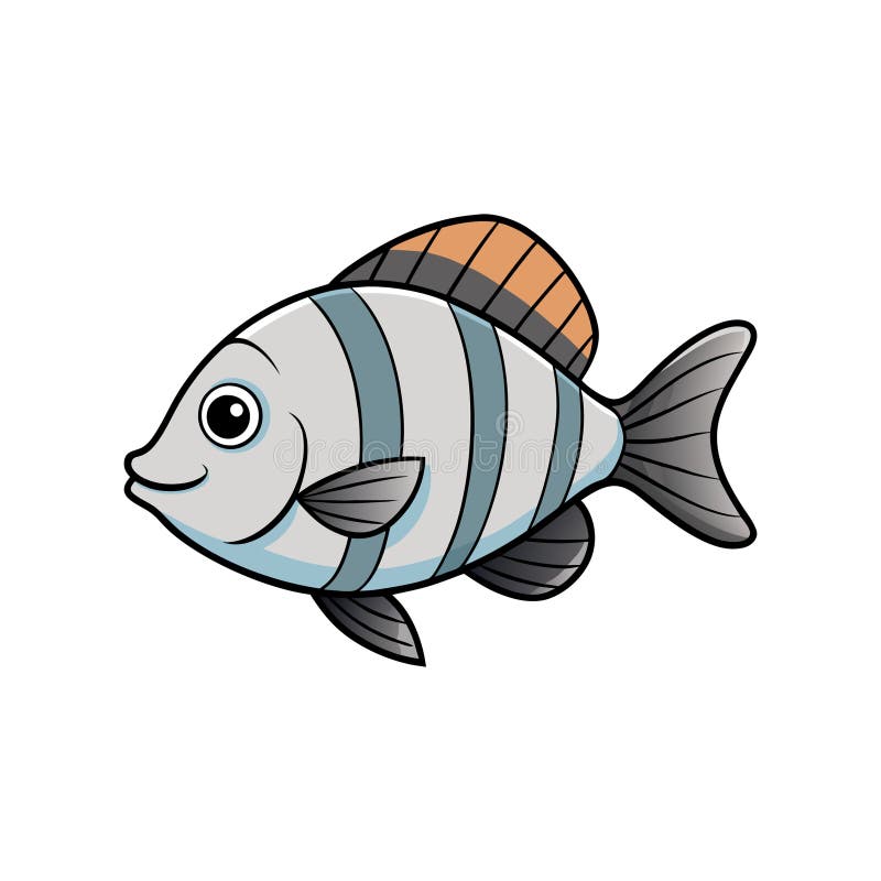 Elegant Zebra Tilapia Fish Color Design Stock Illustration ...