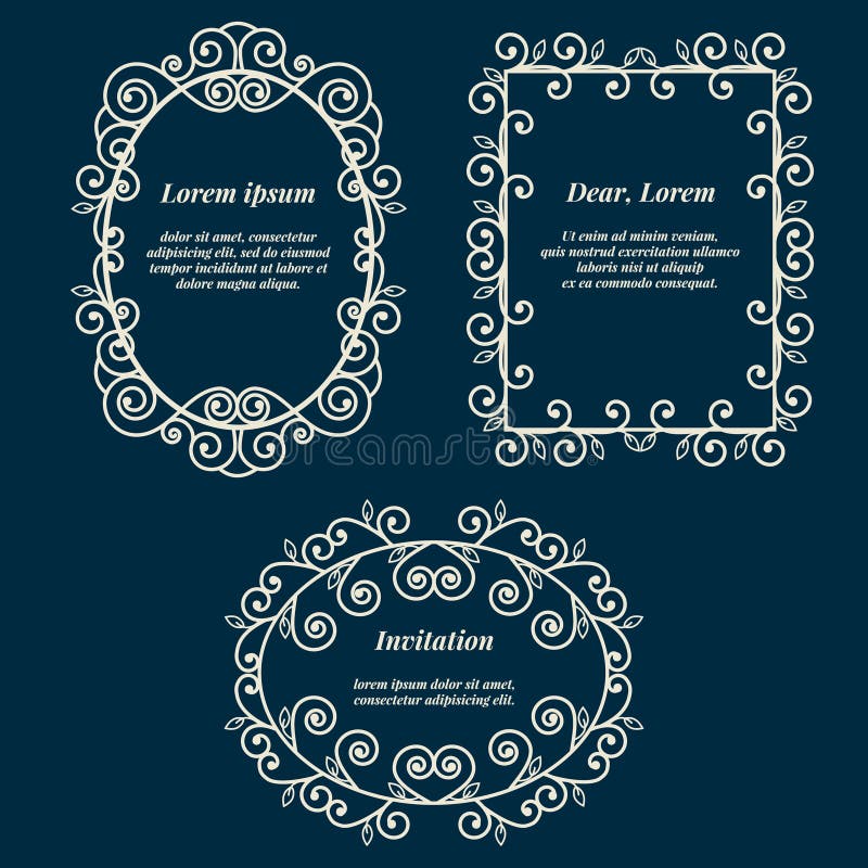 Elegantly Aesthetic Frames. a Set of Beautiful Frames. Vintage Style ...