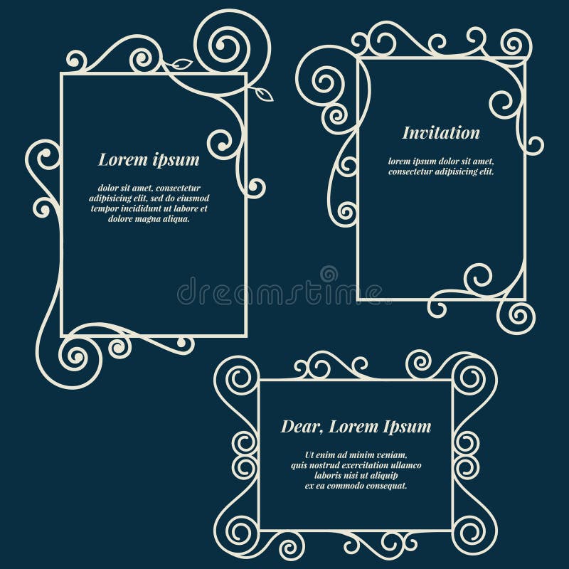 Elegantly Aesthetic Frames. a Set of Beautiful Frames. Vintage Style ...