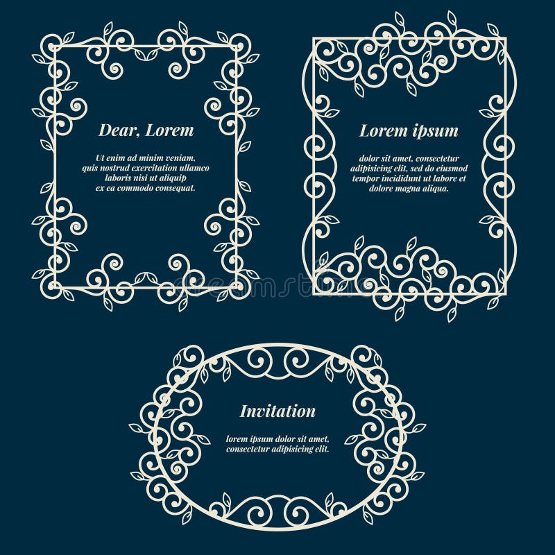 Elegantly Aesthetic Frames. a Set of Beautiful Frames. Vintage Style. Luxury Backdrop Stock ...