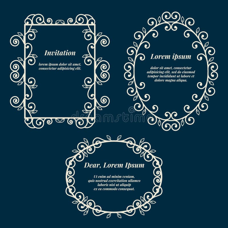 Elegantly Aesthetic Frames. a Set of Beautiful Frames. Vintage Style ...