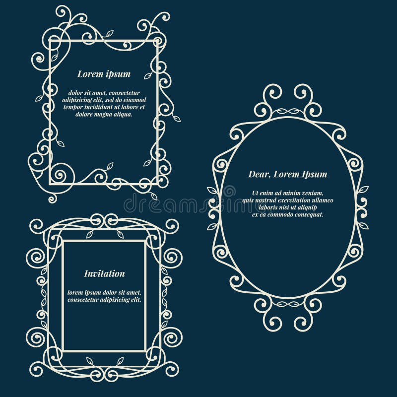 Elegantly Aesthetic Frames. a Set of Beautiful Frames. Vintage Style ...