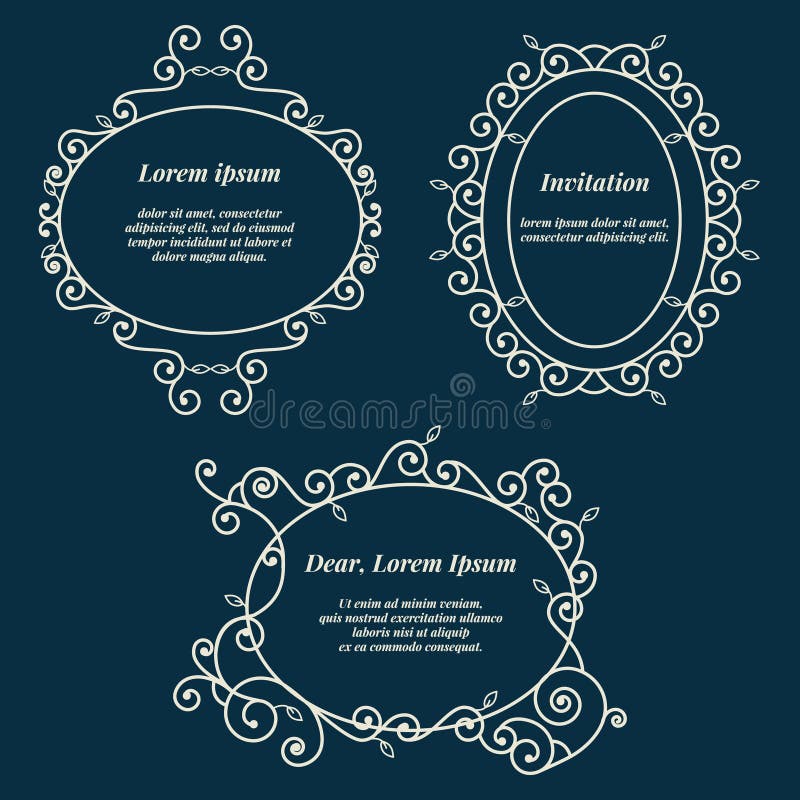 Elegantly Aesthetic Frames. a Set of Beautiful Frames. Vintage Style ...