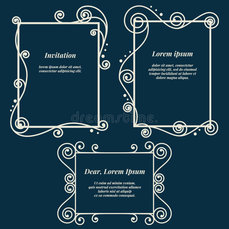 Elegantly Aesthetic Frames. a Set of Beautiful Frames. Vintage Style ...