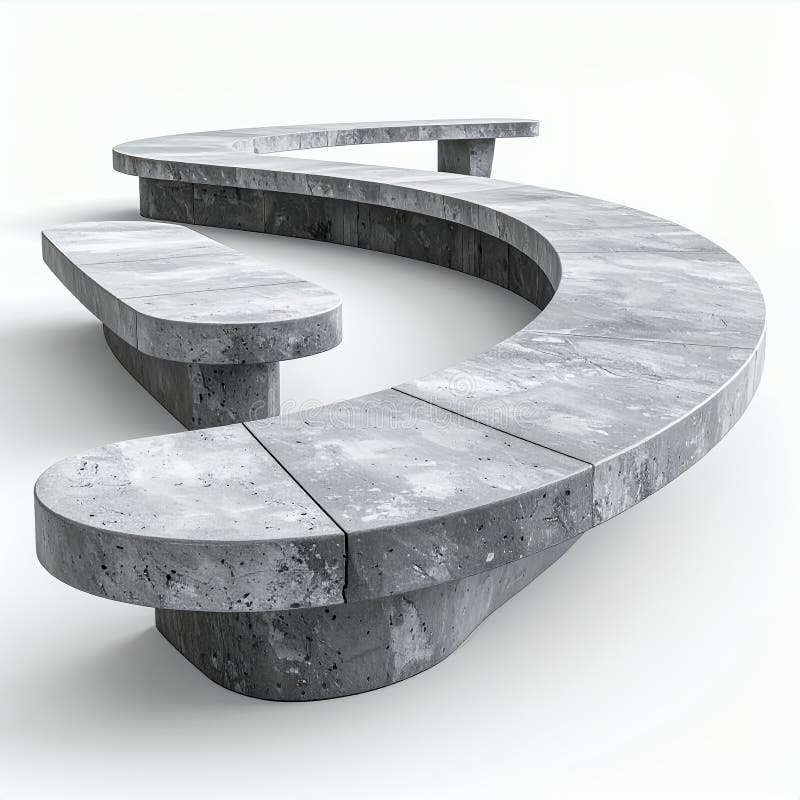 Serpentine Sculptural Bench, a Modern Outdoor Seating Arrangement Made ...