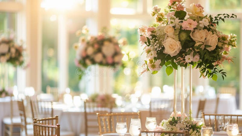 Elegantly Decorated Wedding Reception Hall. Romantic and Luxurious ...