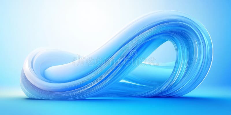 An Elegantly Designed 3D Light Blue Wave Sculpture Captivates with Its ...