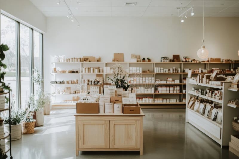 Elegantly Designed Retail Space Showcasing Natural Products in a Bright ...