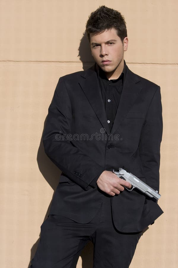 Elegantly Dressed Armed Man. Stock Image - Image of detective ...