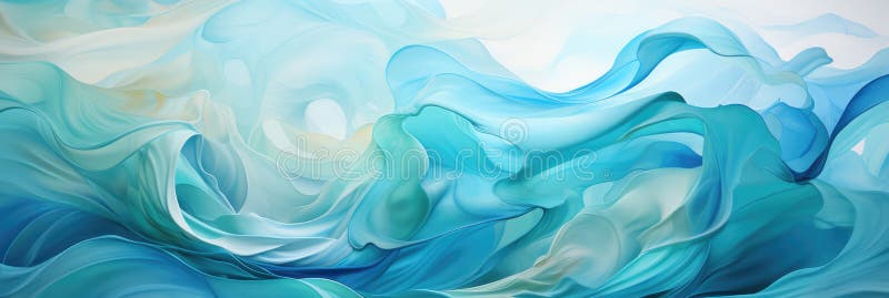 Elegantly Flowing Lines in Cool Ocean Tones Stock Illustration ...