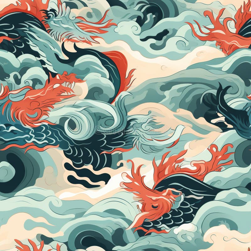 An Elegantly Minimal Seamless Pattern Featuring Stylized Renditions of ...