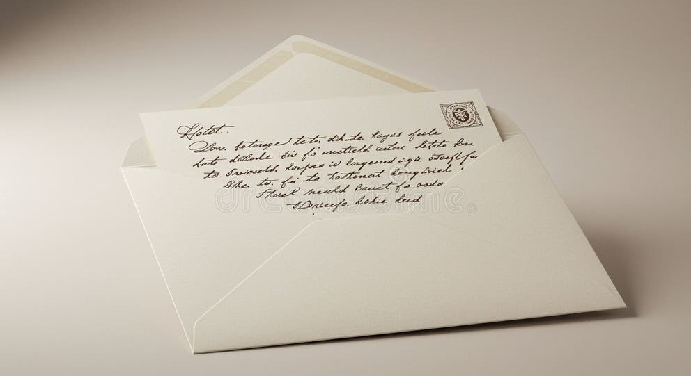 An Elegantly Styled Envelope with a Letter Partially Visible Inside ...