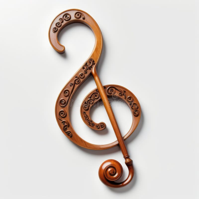 Elegantly Stylized Treble Clef Stock Illustration - Illustration of ...