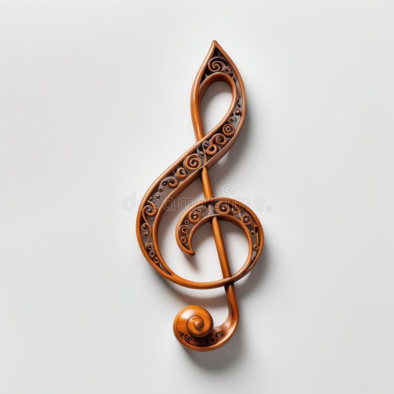 Elegantly Stylized Treble Clef Stock Illustration - Illustration of ...