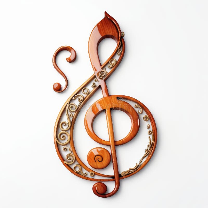 Elegantly Stylized Treble Clef Stock Illustration - Illustration of ...