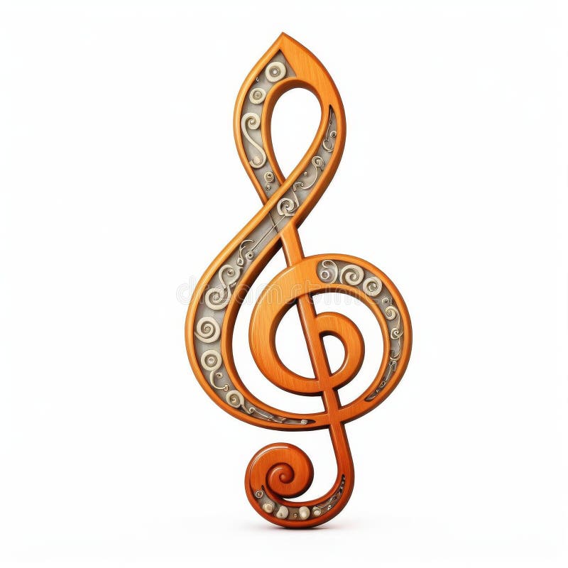 Elegantly Stylized Treble Clef Stock Illustration - Illustration of ...