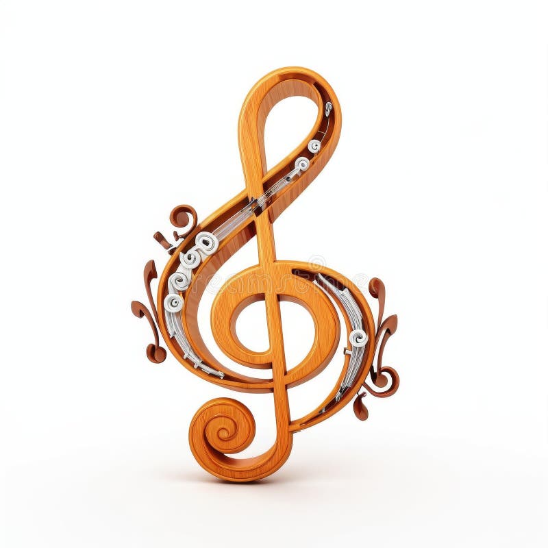 Elegantly Stylized Treble Clef Stock Illustration - Illustration of ...