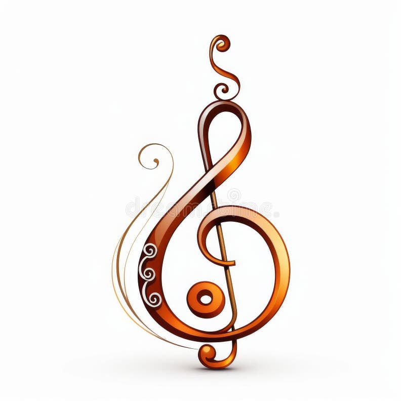 Elegantly Stylized Treble Clef Stock Illustration - Illustration of ...