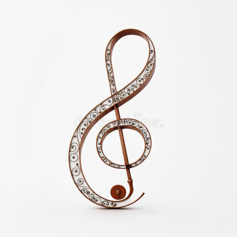 Elegantly Stylized Treble Clef Stock Illustration - Illustration of ...