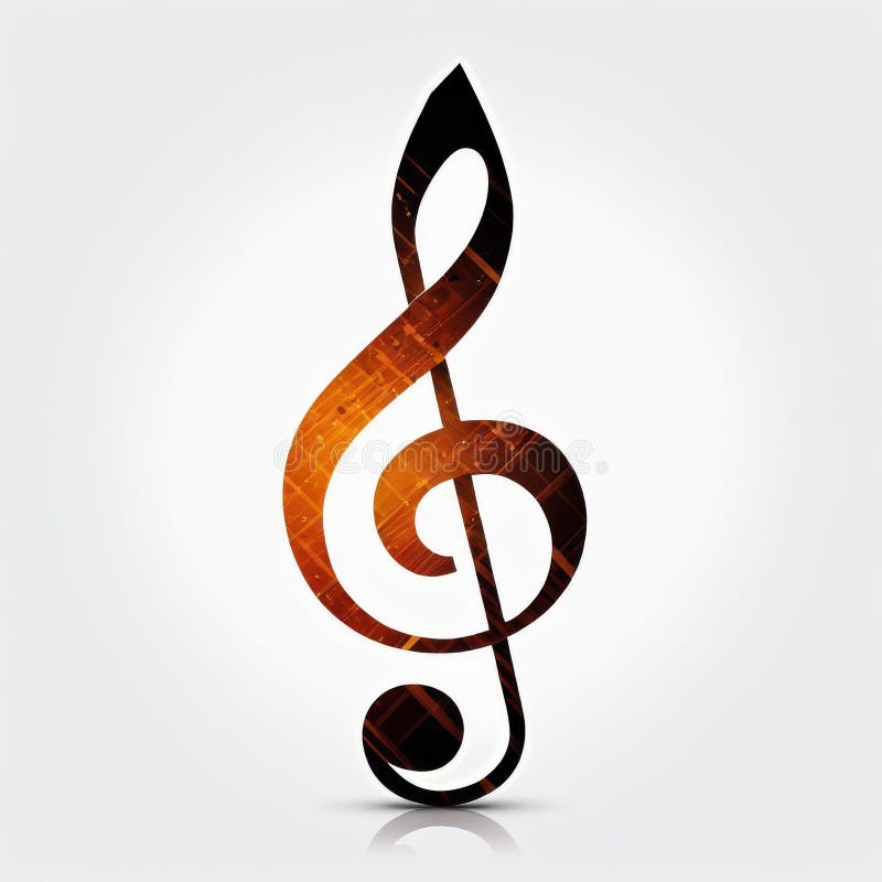 Elegantly Stylized Treble Clef Stock Illustration - Illustration of ...