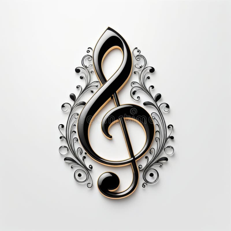 Stylized Man with Treble Clef Stock Vector - Illustration of infinity ...