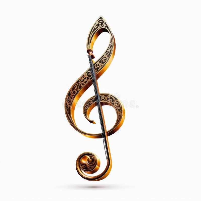 Elegantly Stylized Treble Clef Stock Illustration - Illustration of ...