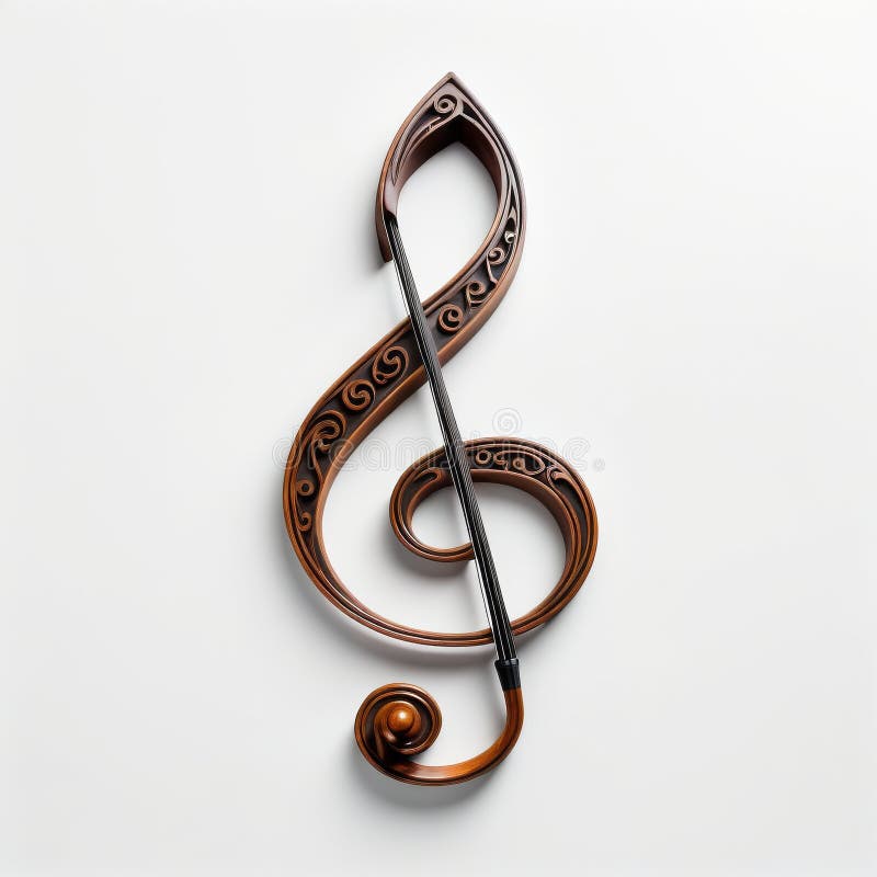 Elegantly Stylized Treble Clef Stock Illustration - Illustration of ...