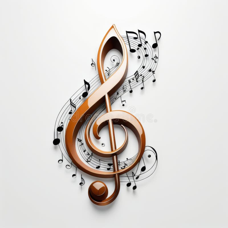 Elegantly Stylized Treble Clef Stock Illustration - Illustration of ...