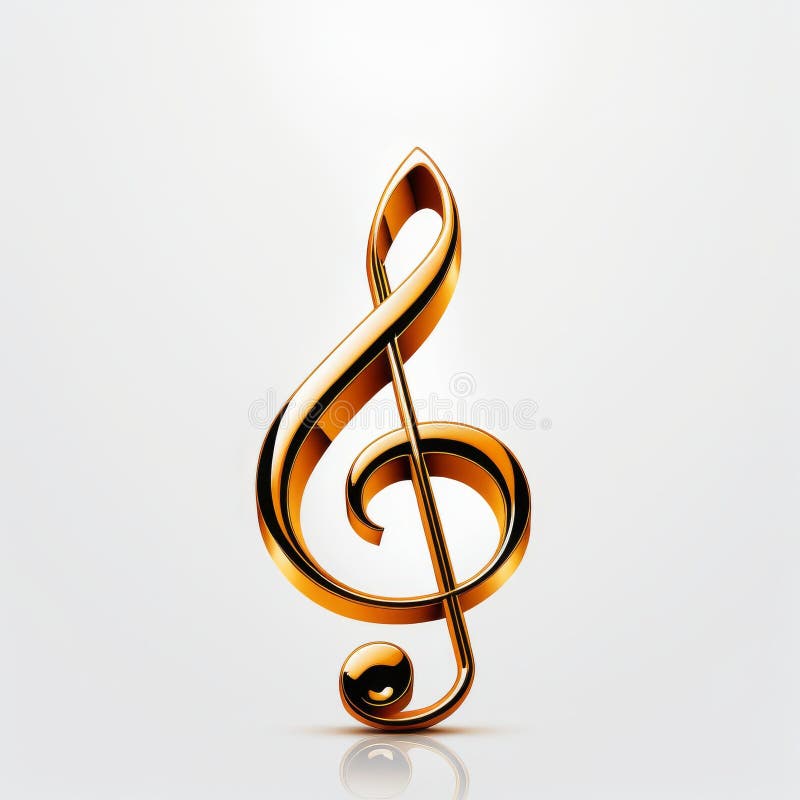 Elegantly Stylized Treble Clef Stock Illustration - Illustration of ...
