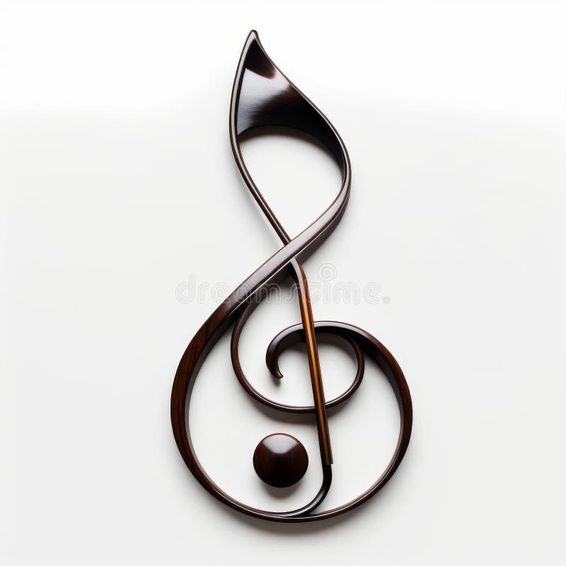 Elegantly Stylized Treble Clef Stock Illustration - Illustration of ...
