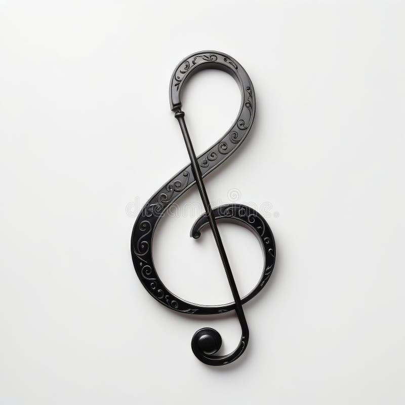 Elegantly Stylized Treble Clef Stock Illustration - Illustration of ...