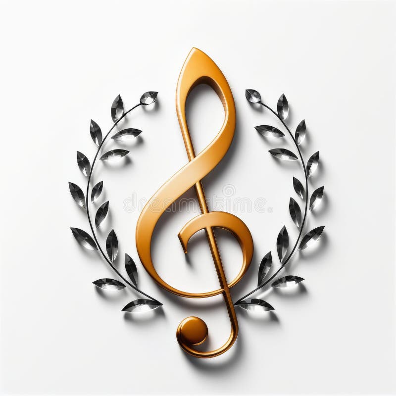 Elegantly Stylized Treble Clef Stock Illustration - Illustration of ...
