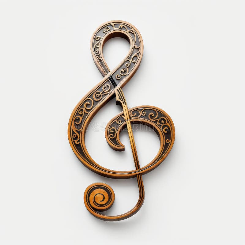 Elegantly Stylized Treble Clef Stock Illustration - Illustration of ...