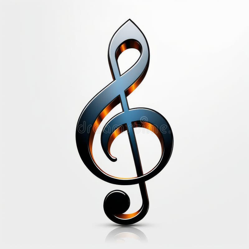 Elegantly Stylized Treble Clef Stock Illustration - Illustration of ...