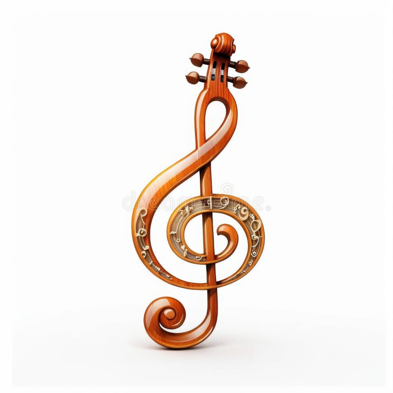 Elegantly Stylized Treble Clef Stock Illustration - Illustration of ...