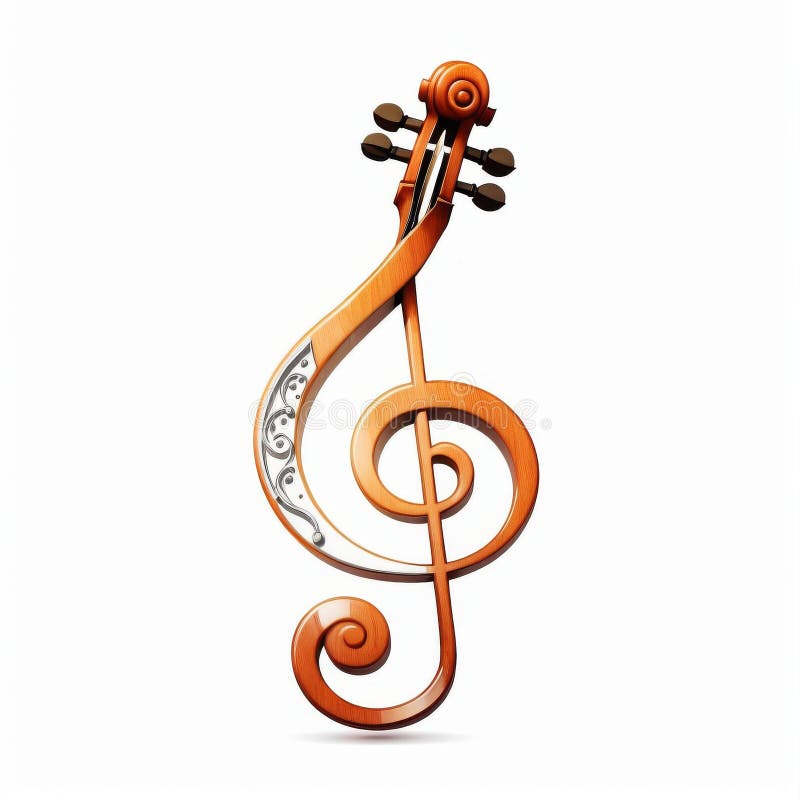Elegantly Stylized Treble Clef Stock Illustration - Illustration of ...