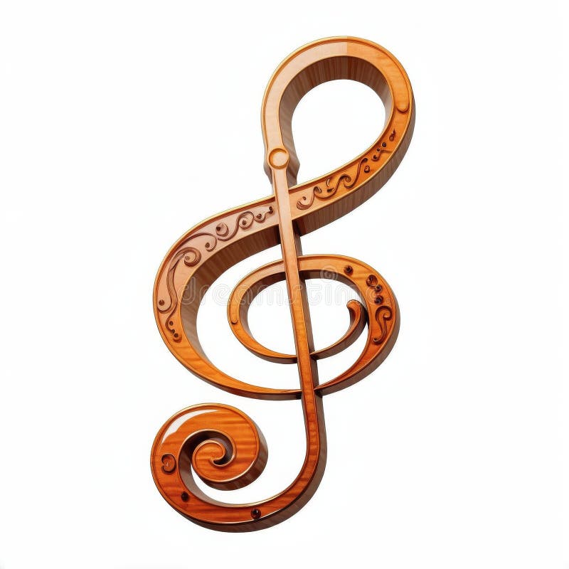 Elegantly Stylized Treble Clef Stock Illustration - Illustration of ...