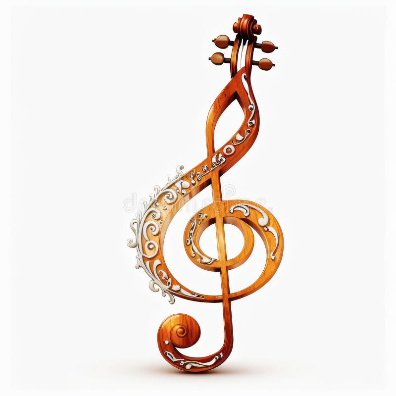 Elegantly Stylized Treble Clef Stock Illustration - Illustration of ...