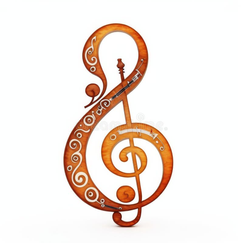 Elegantly Stylized Treble Clef Stock Illustration - Illustration of ...