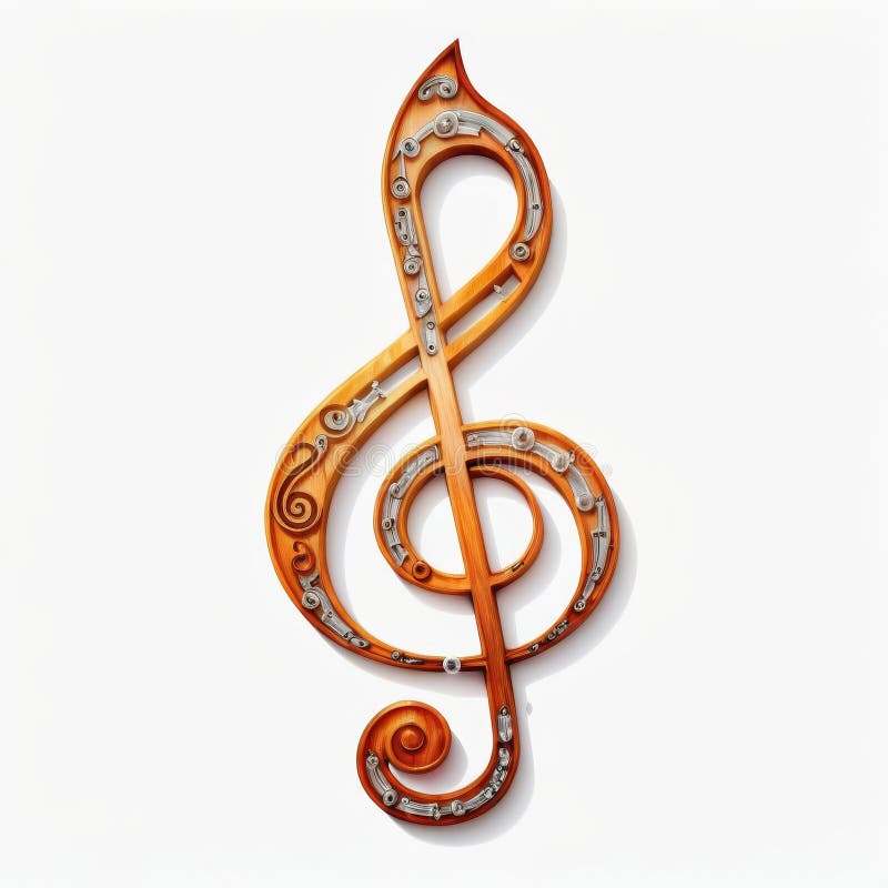 Elegantly Stylized Treble Clef Stock Illustration - Illustration of ...