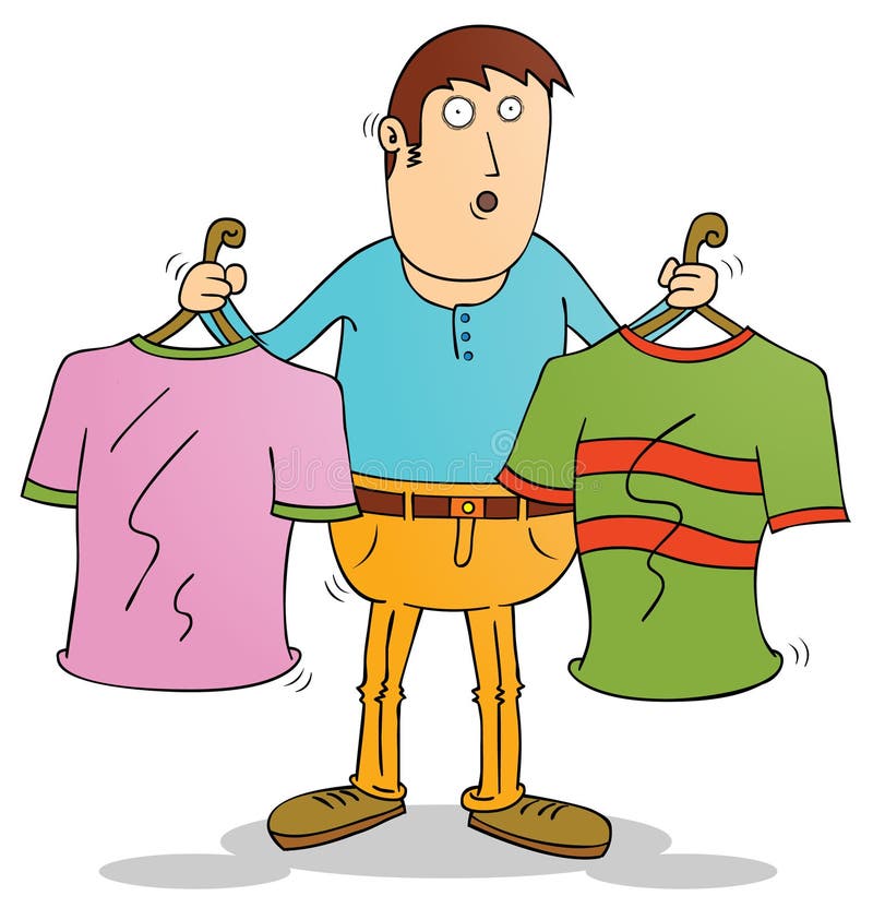 Elegir la ropa ilustración del vector. Ilustración de feliz - 32250414