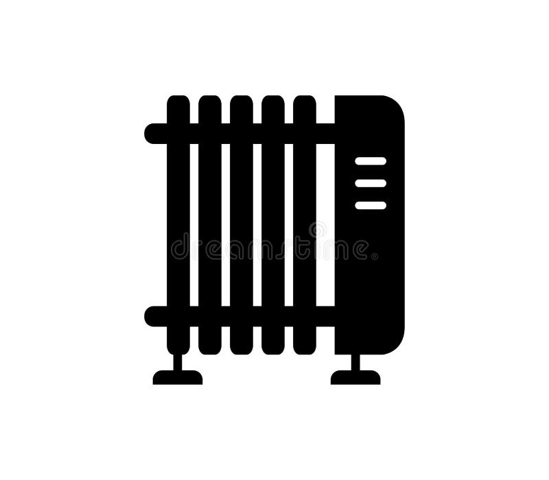 Elektrisch Radiatorpictogram Met Lange Schaduw Elementen Van ...