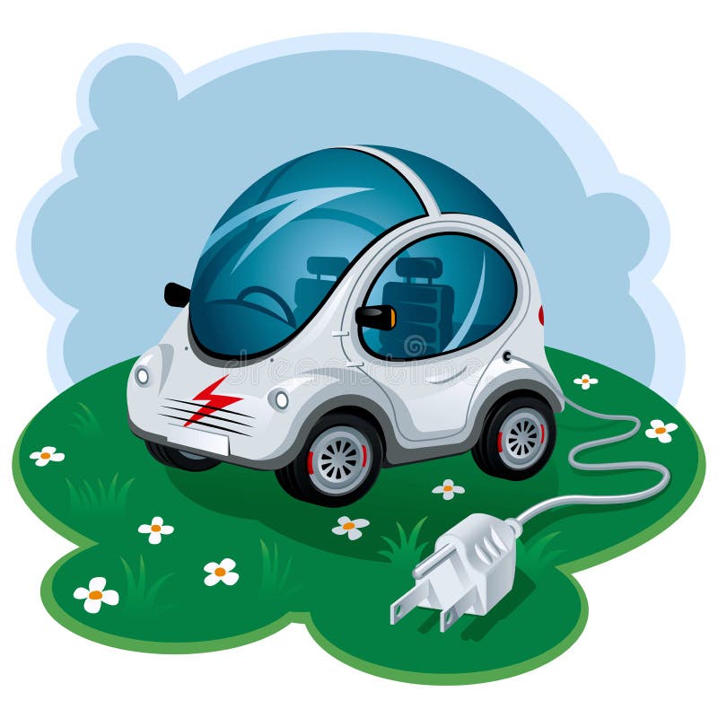 Elektrische Auto vector illustratie. Illustration of alternatief - 19138506