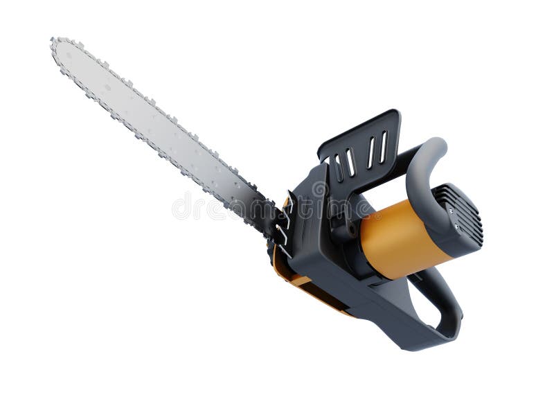 Elektrische Handzaag Op Witte Achtergrond 3d Geef Image Stock ...