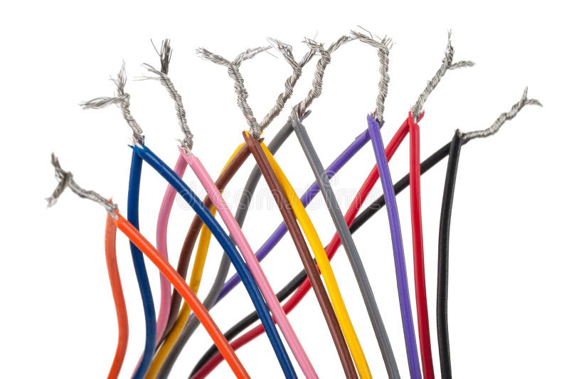 Elektrische Verbindung Mit Bunten Kabeln Stockbild - Bild von ...